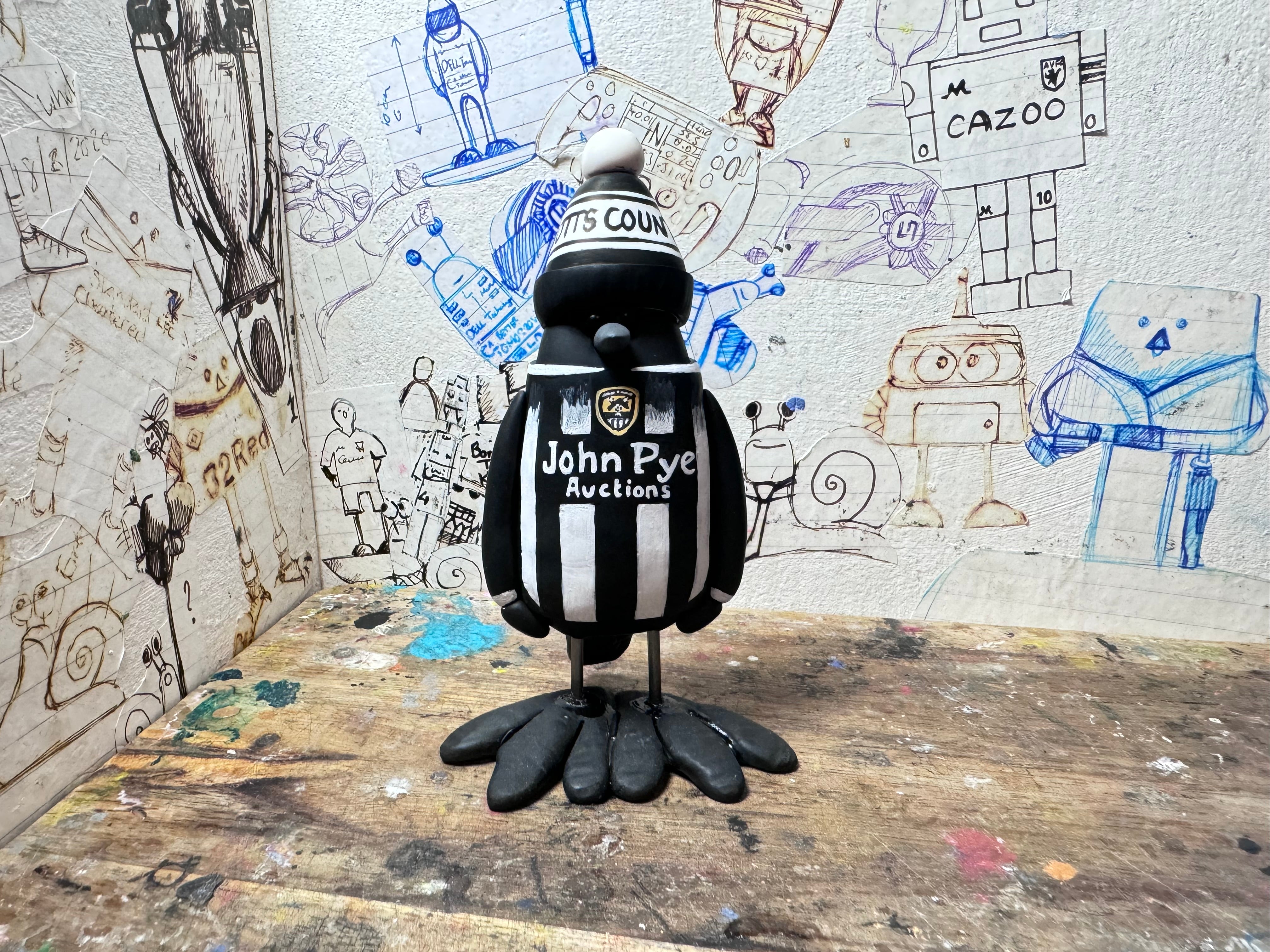 Notts County magpie home 2025 kit with woolly hat – The footy bird shop