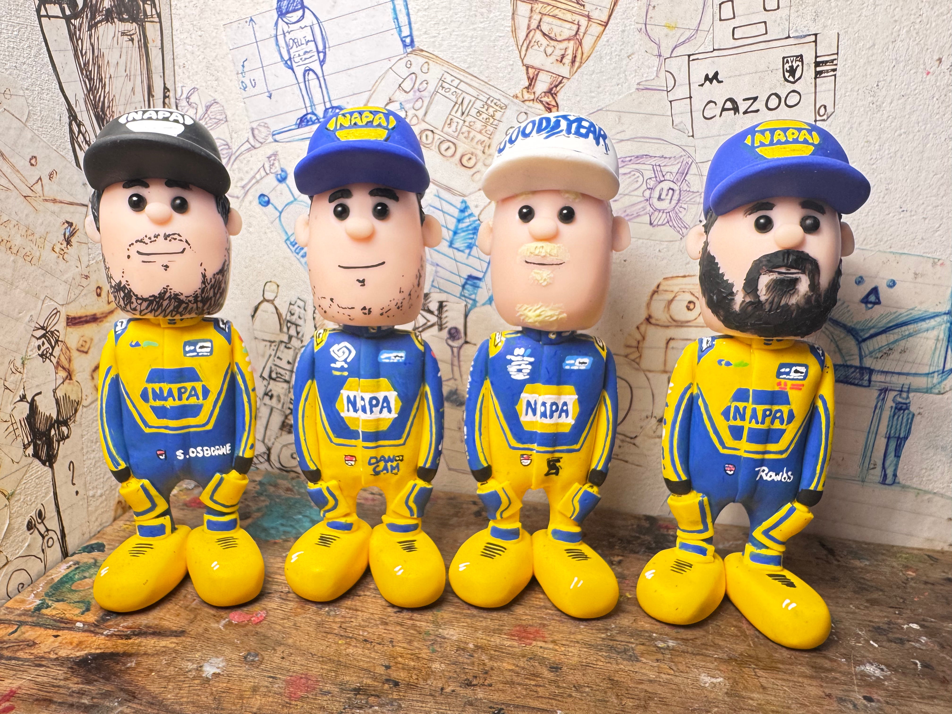Btcc napa racing race drivers set with moving heads 2025 (cartoon char ...