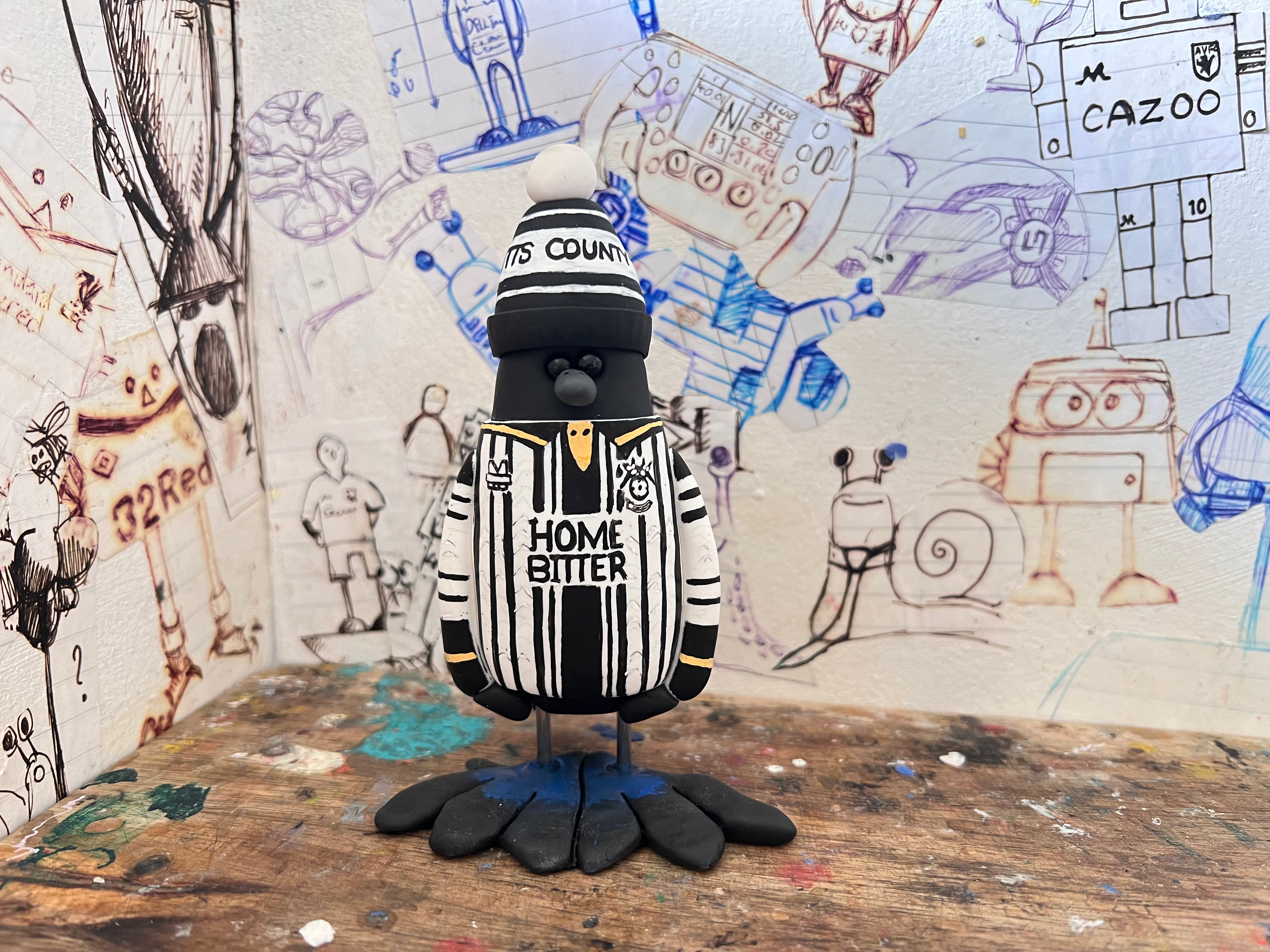 Notts County magpie retro kit 1993/94 with woolly hat no – The footy ...