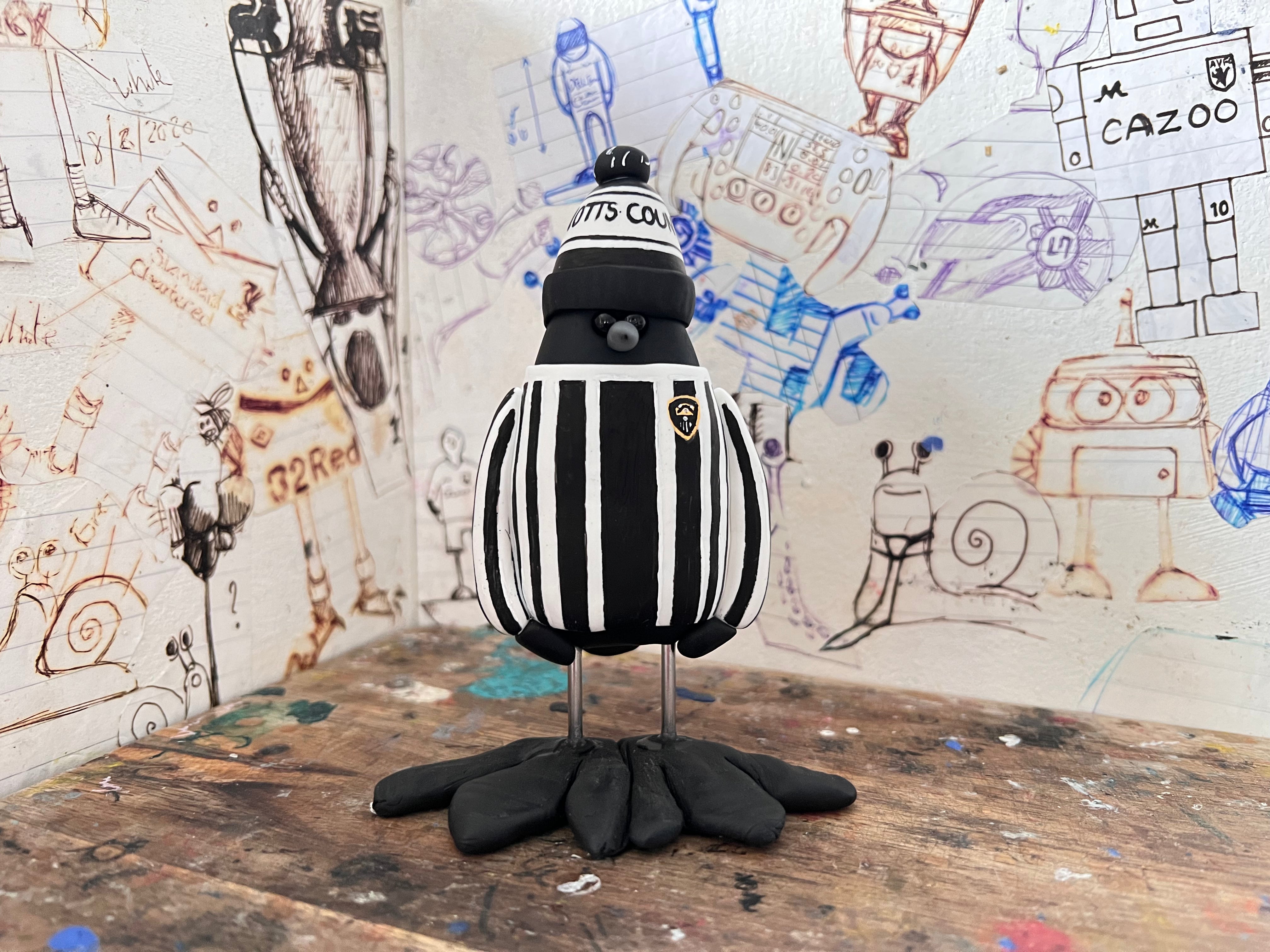Notts County magpie home without sponsor 2024 kit with woolly hat – The ...
